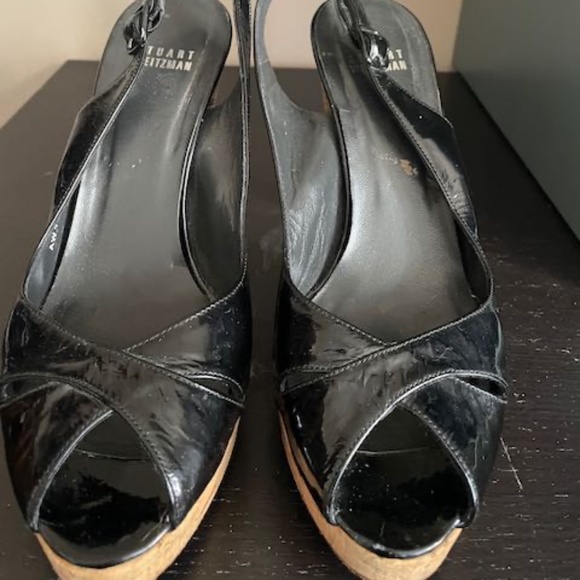Stuart Weitzman | Shoes | Stuart Weitzman Black Patent Leather Peep Toe ...